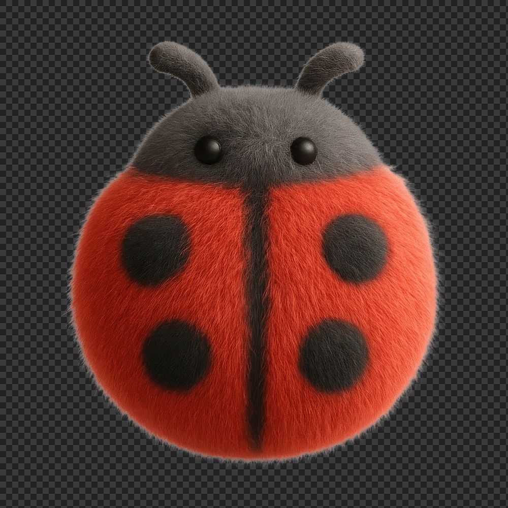 PNG Cute fluffy ladybug illustration | Free PNG - rawpixel