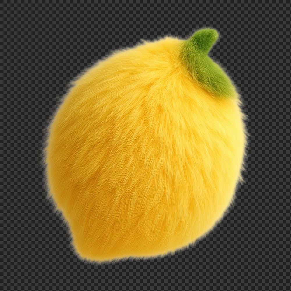 PNG Fuzzy floating lemon art | Free PNG - rawpixel