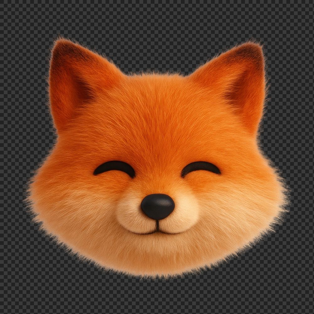 PNG Cute smiling fox face | Free PNG - rawpixel