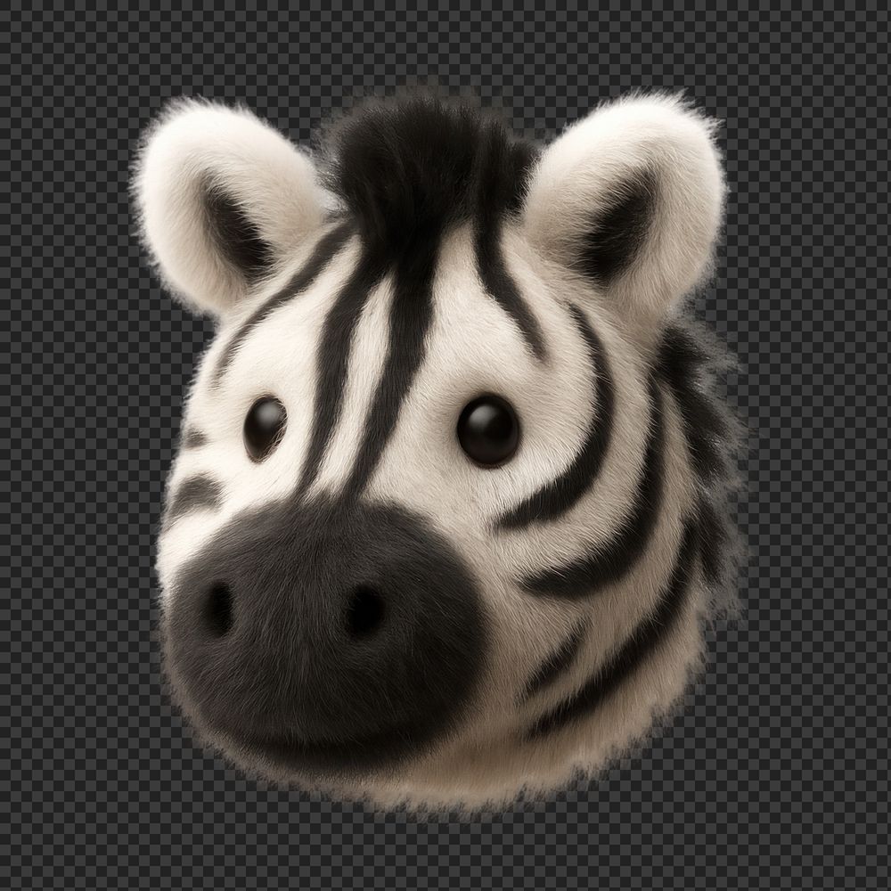 PNG Cute fluffy zebra head | Free PNG - rawpixel