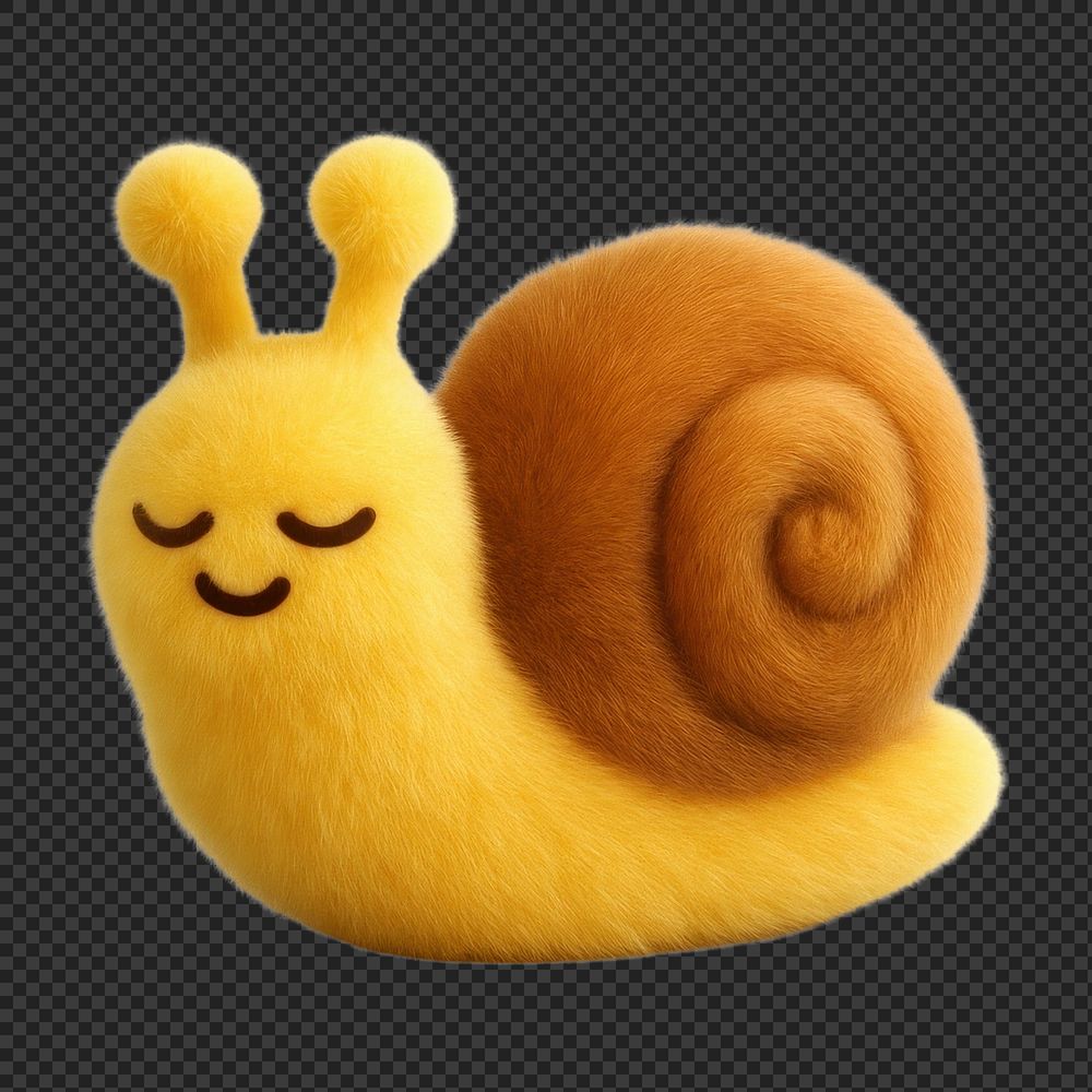 PNG Cute fluffy snail smiling | Free PNG - rawpixel