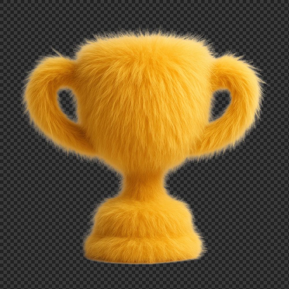 PNG Furry yellow trophy illustration | Free PNG - rawpixel