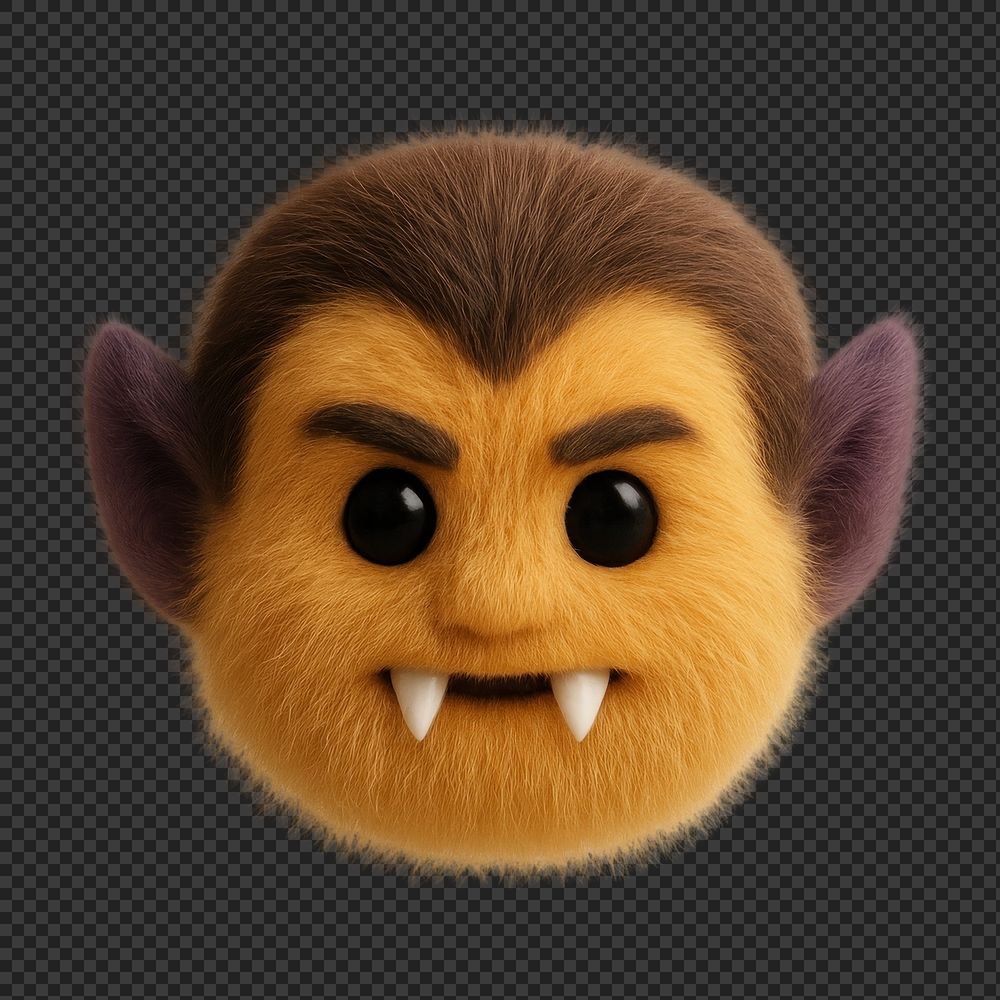 PNG Cute fluffy vampire creature | Free PNG - rawpixel