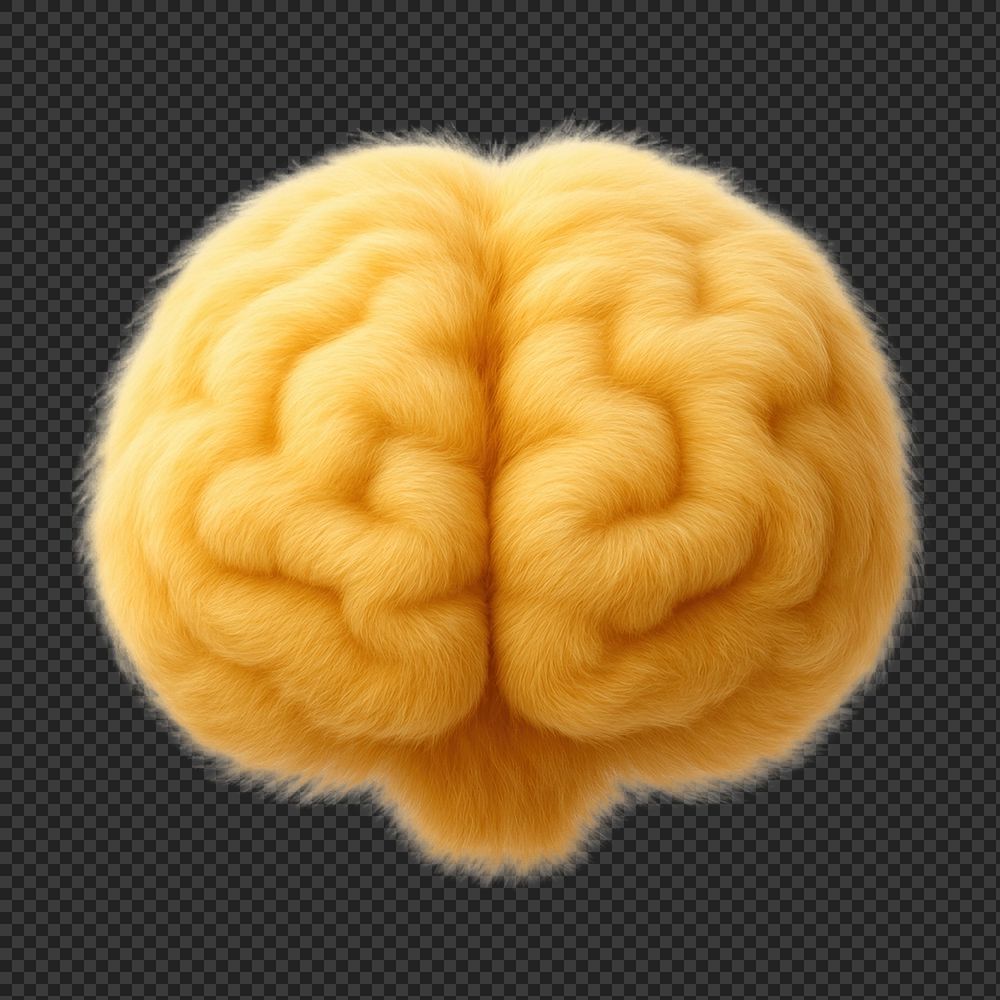 PNG Fuzzy yellow brain illustration | Free PNG - rawpixel