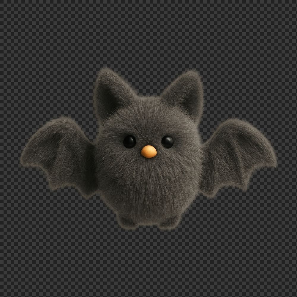 PNG Cute fluffy bat illustration | Free PNG - rawpixel