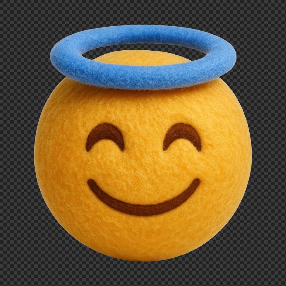 PNG Smiling angel emoji illustration | Free PNG - rawpixel