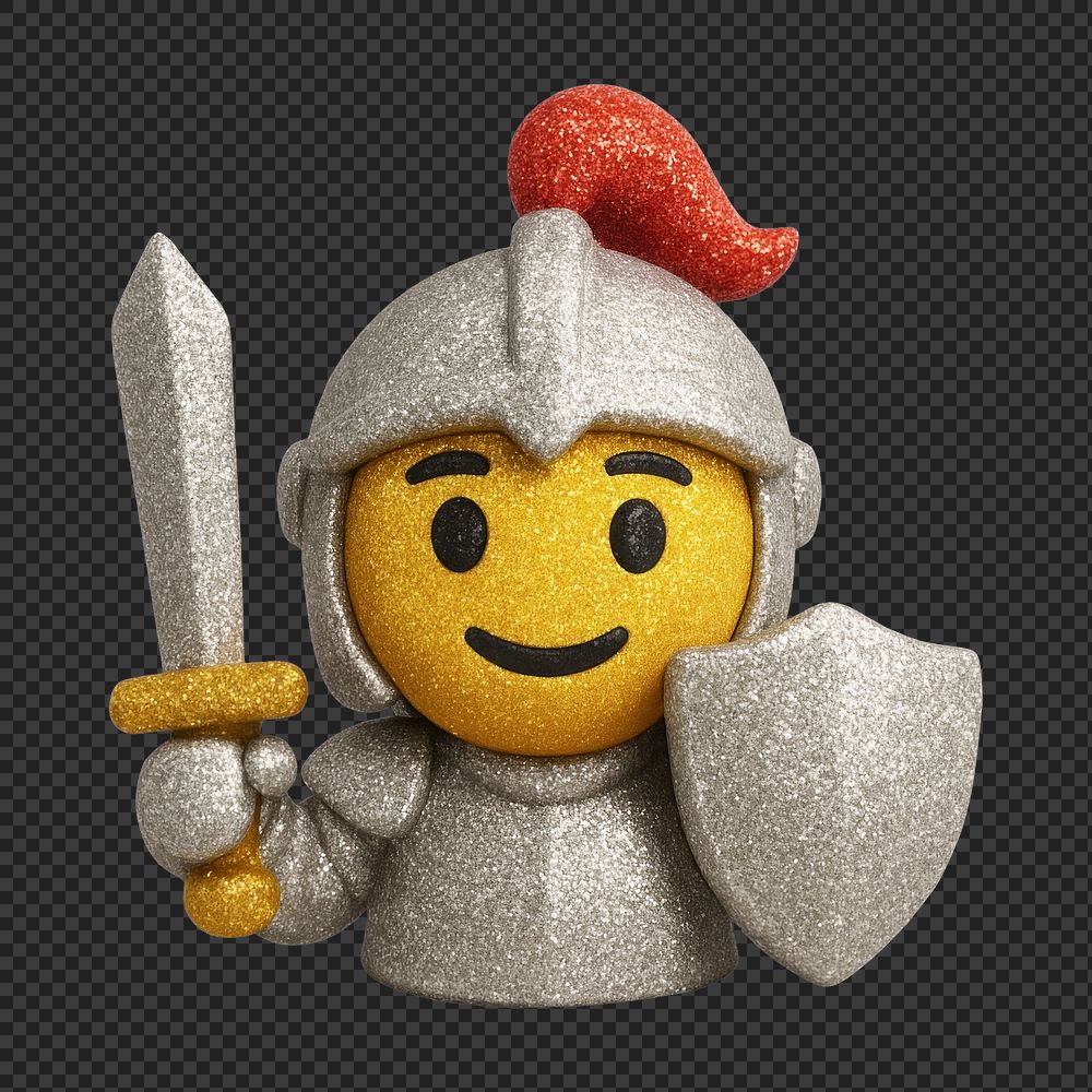 PNG Glittery knight emoji figurine | Free PNG - rawpixel