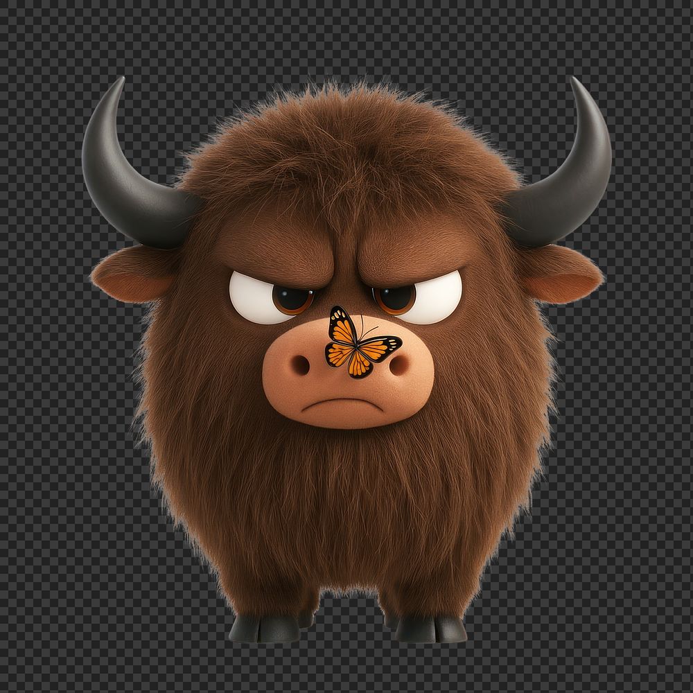 PNG Cute cartoon buffalo butterfly | Free PNG - rawpixel