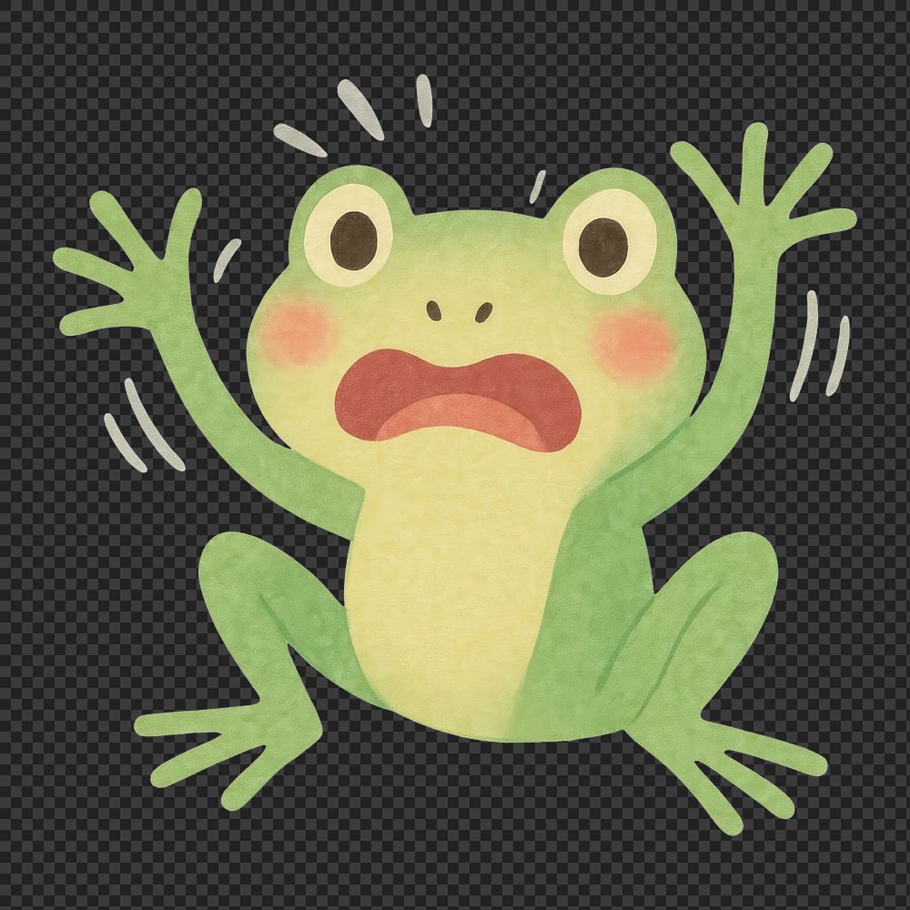 PNG Surprised cartoon frog illustration. | Free PNG - rawpixel