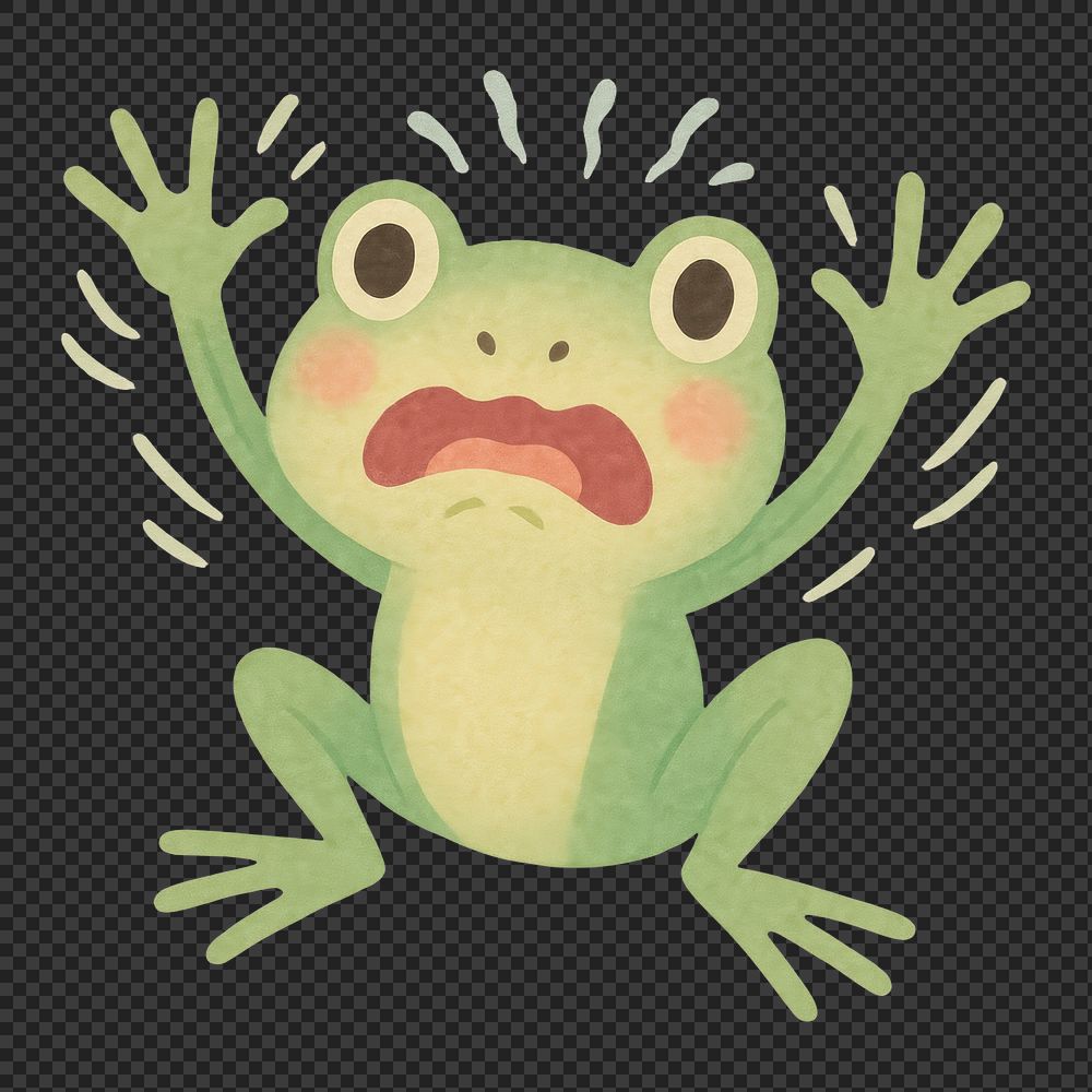 PNG Surprised cartoon frog illustration. | Free PNG - rawpixel