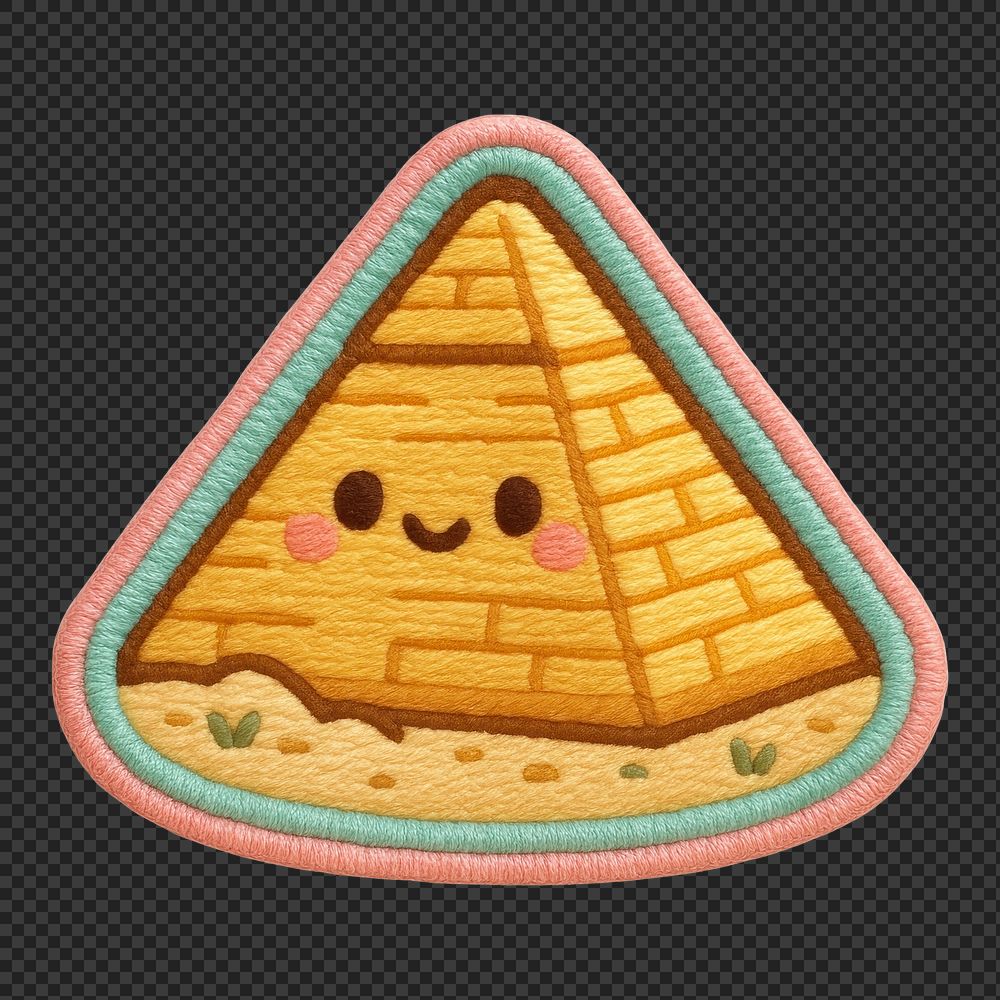 PNG Cute pyramid embroidered patch | Free PNG - rawpixel