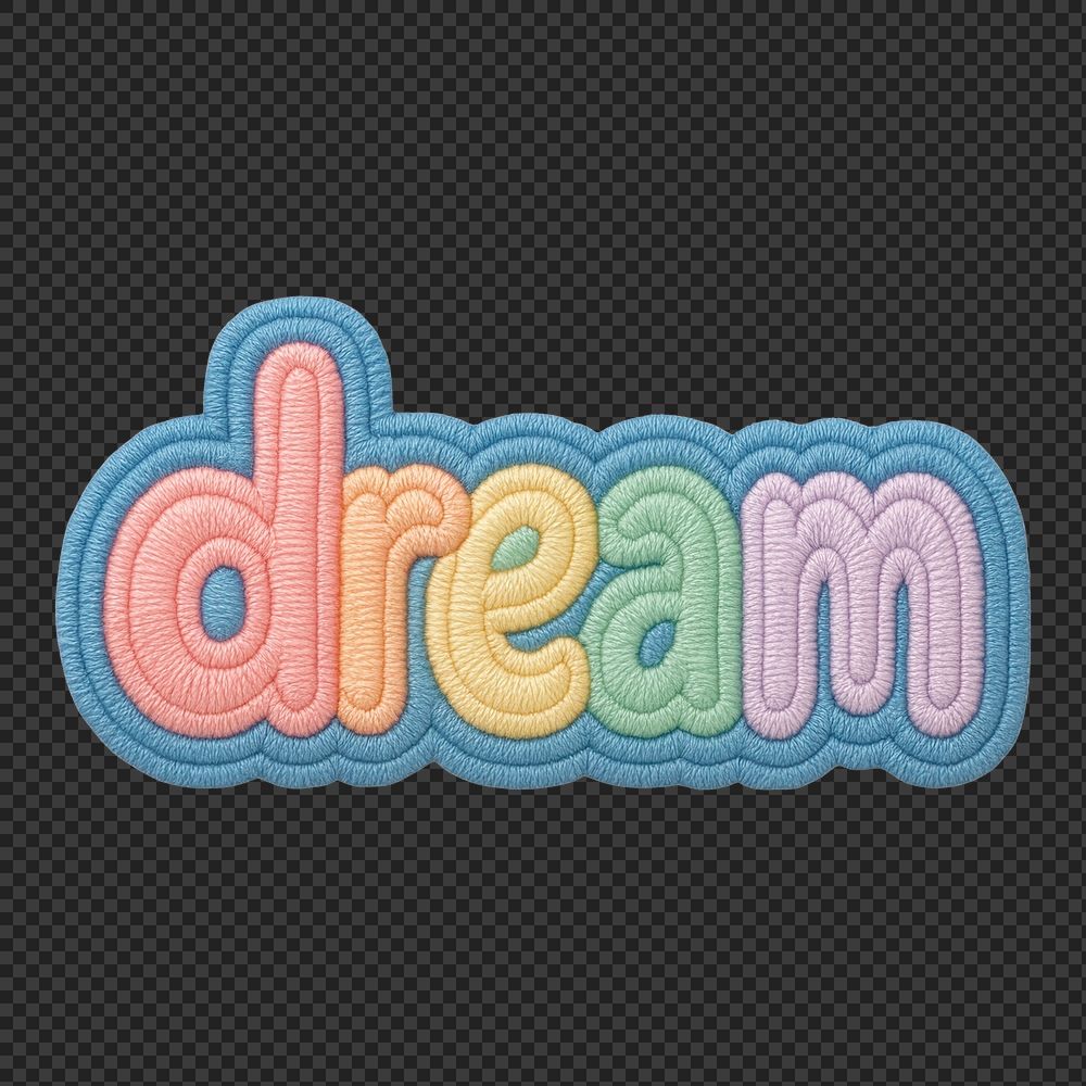 PNG Colorful embroidered dream patch | Free PNG - rawpixel