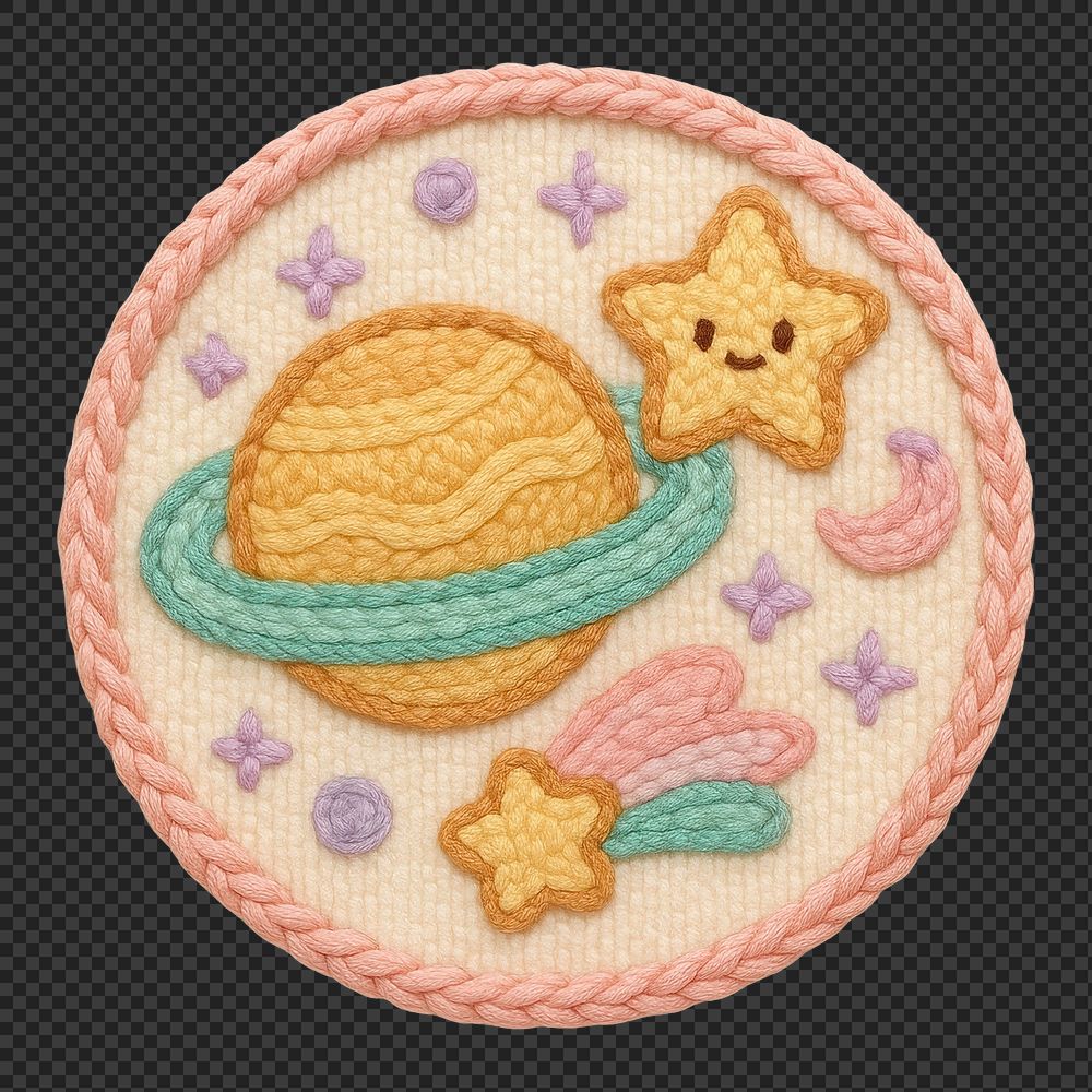PNG Cute cosmic embroidery art | Free PNG - rawpixel