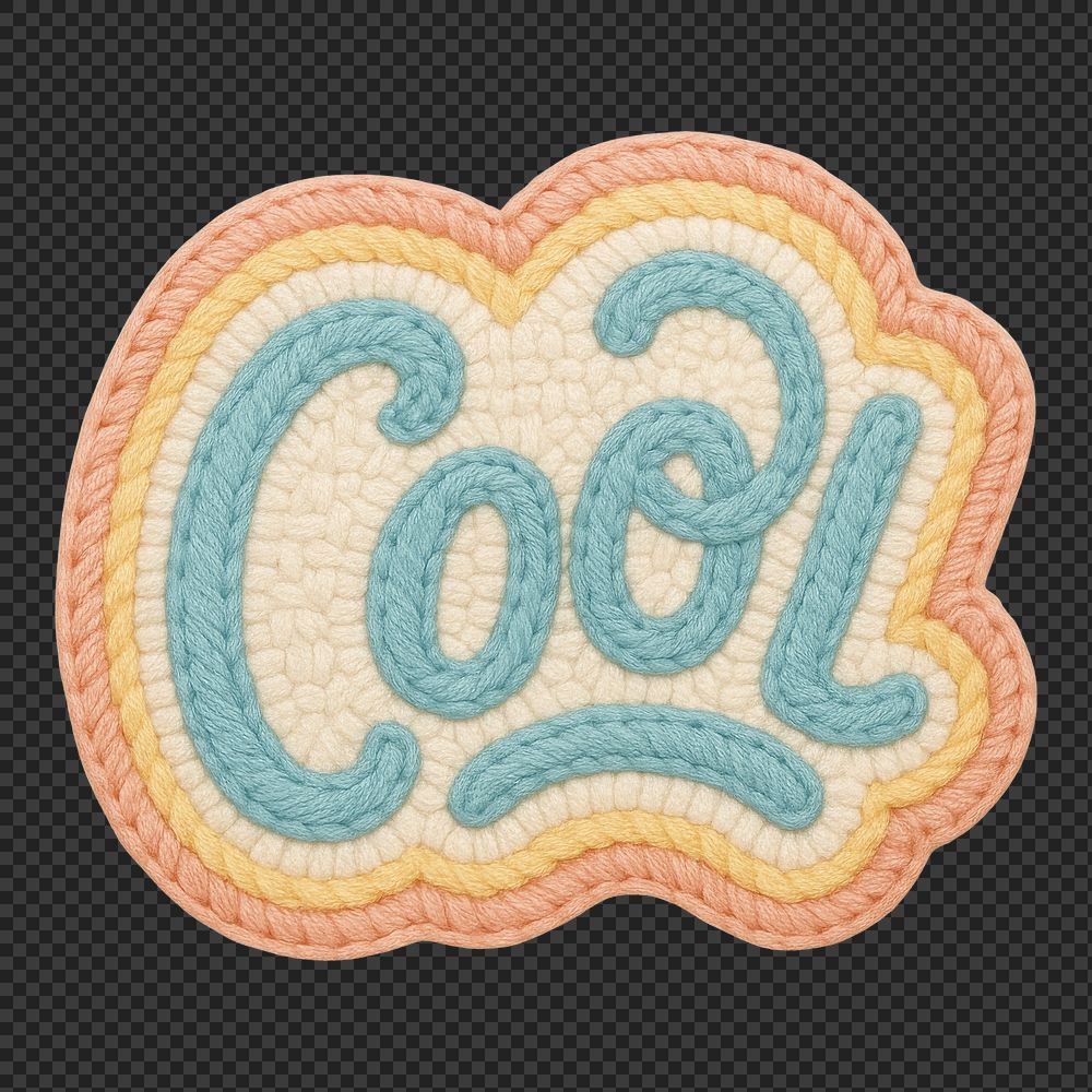 PNG Colorful embroidered cool patch | Free PNG - rawpixel