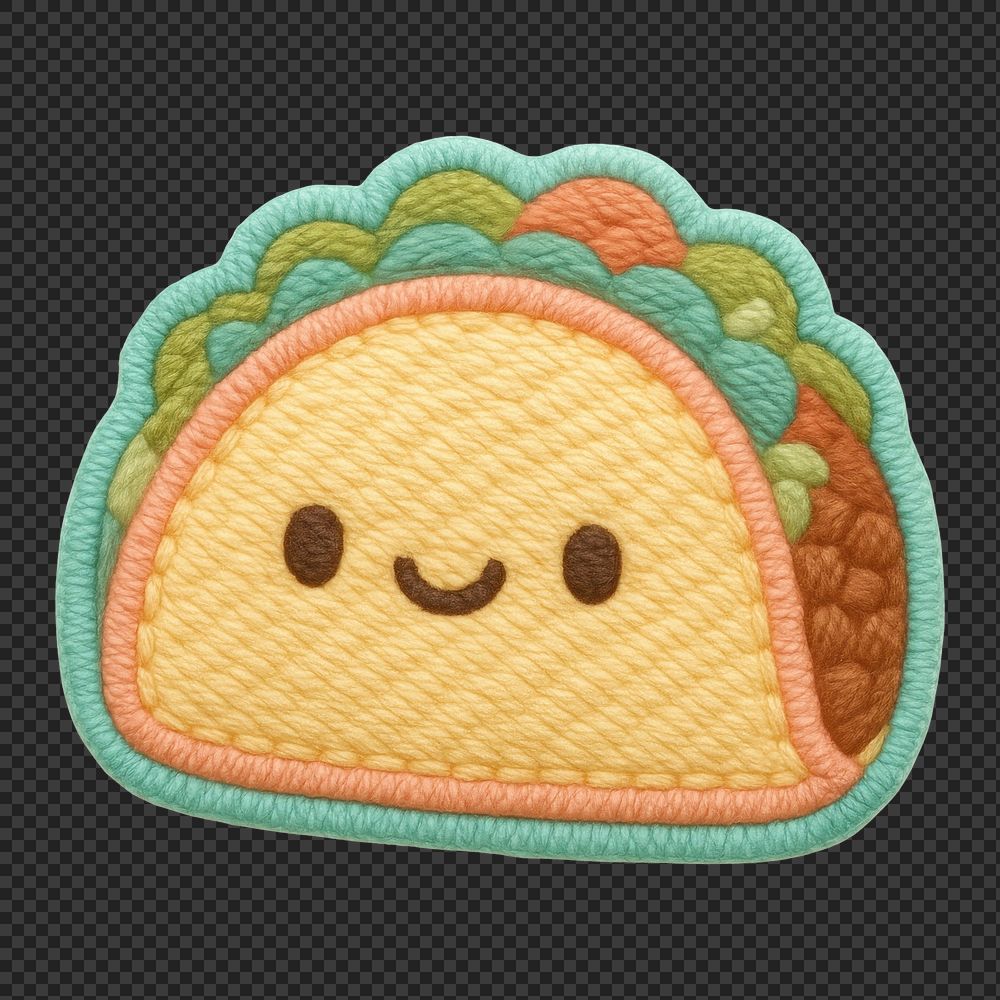 PNG Cute embroidered taco patch | Free PNG - rawpixel