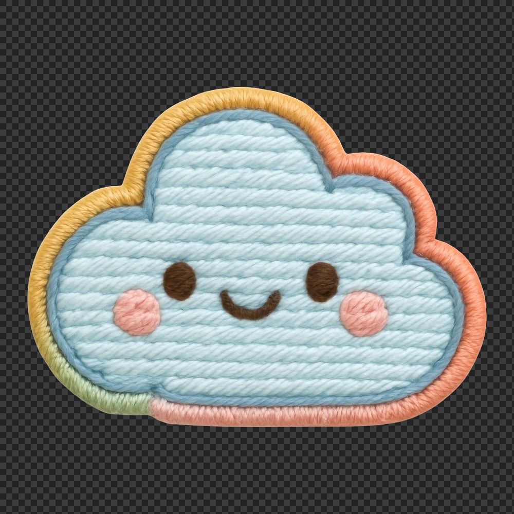 PNG Cute embroidered cloud patch | Free PNG - rawpixel