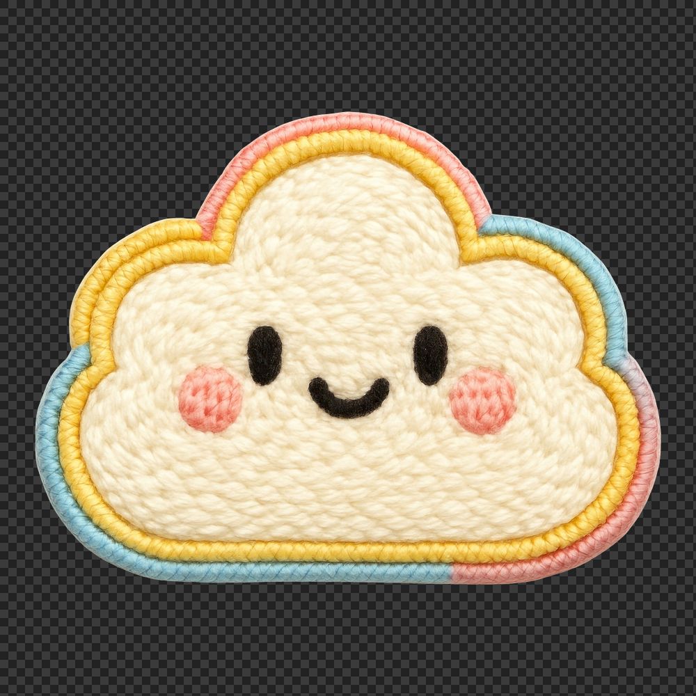 PNG Cute embroidered cloud patch | Free PNG - rawpixel