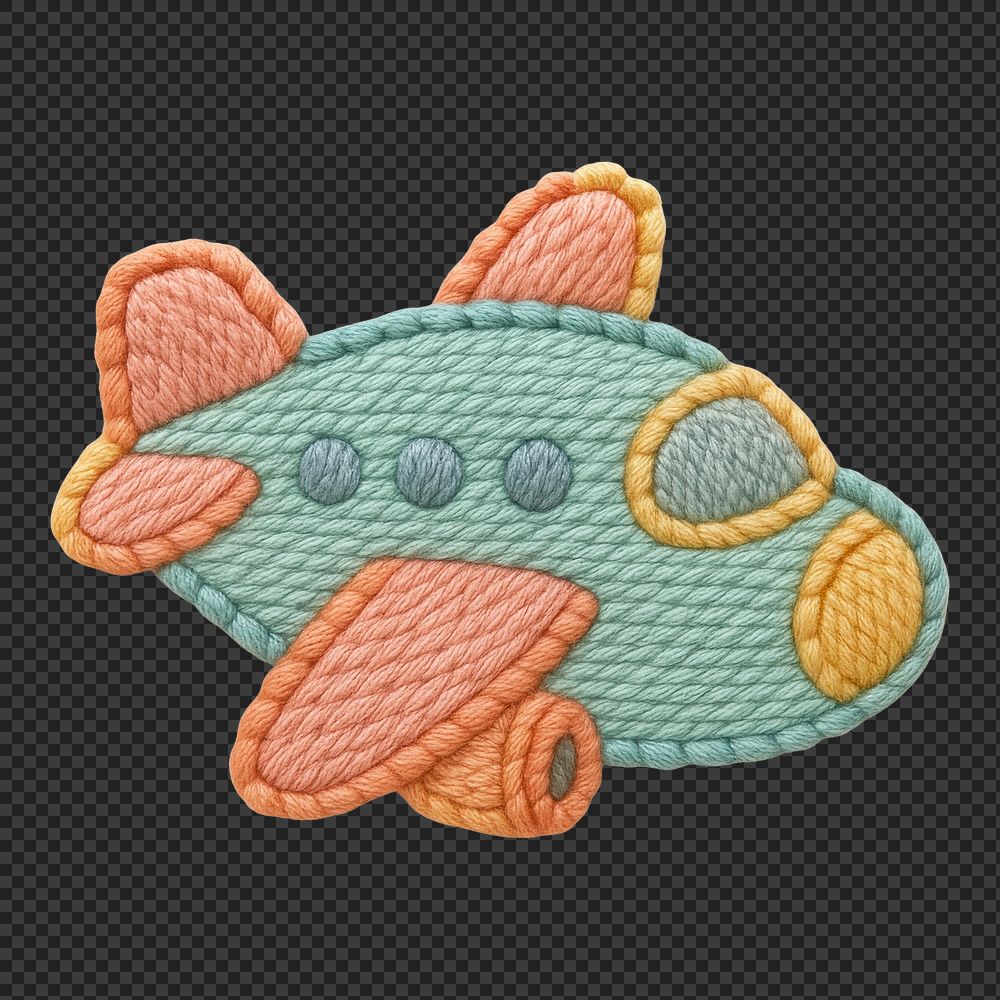 PNG Colorful embroidered airplane patch. | Free PNG - rawpixel