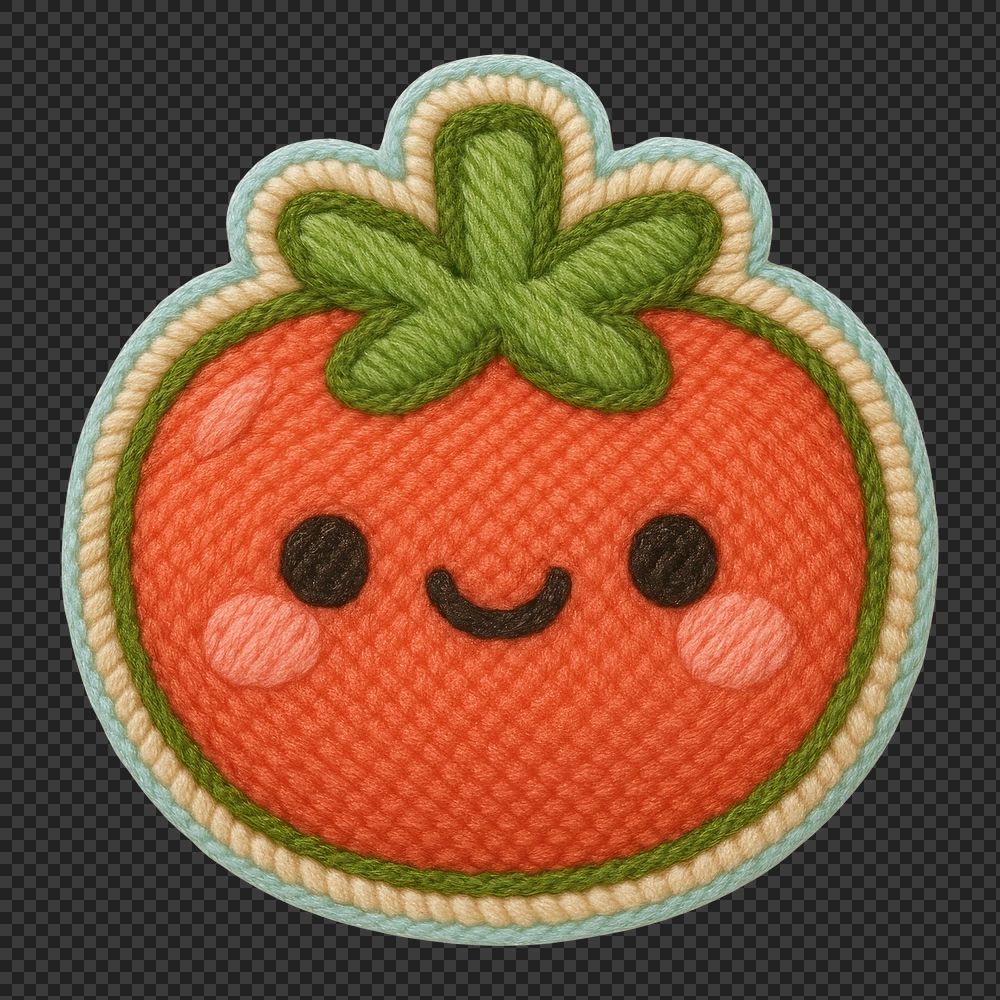PNG Cute embroidered tomato patch | Free PNG - rawpixel