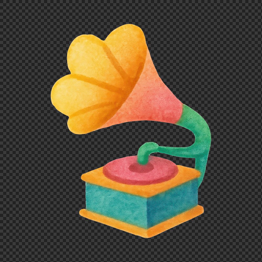 PNG Colorful vintage gramophone illustration | Free PNG - rawpixel