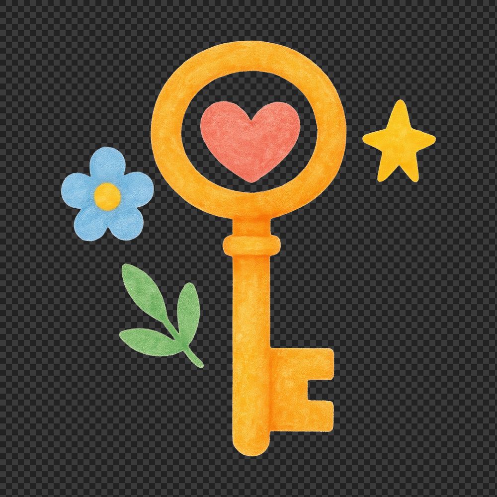 PNG Whimsical key with heart | Free PNG - rawpixel