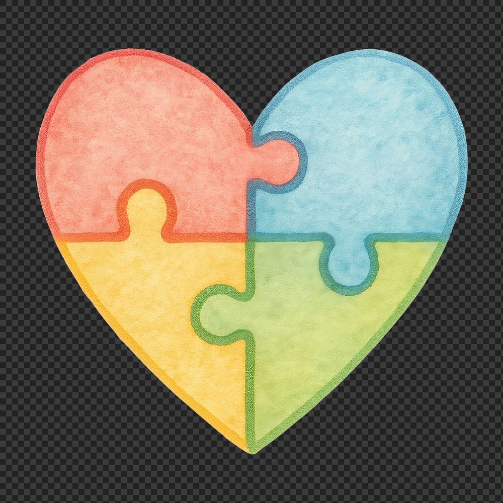 PNG Colorful heart puzzle illustration. | Free PNG - rawpixel