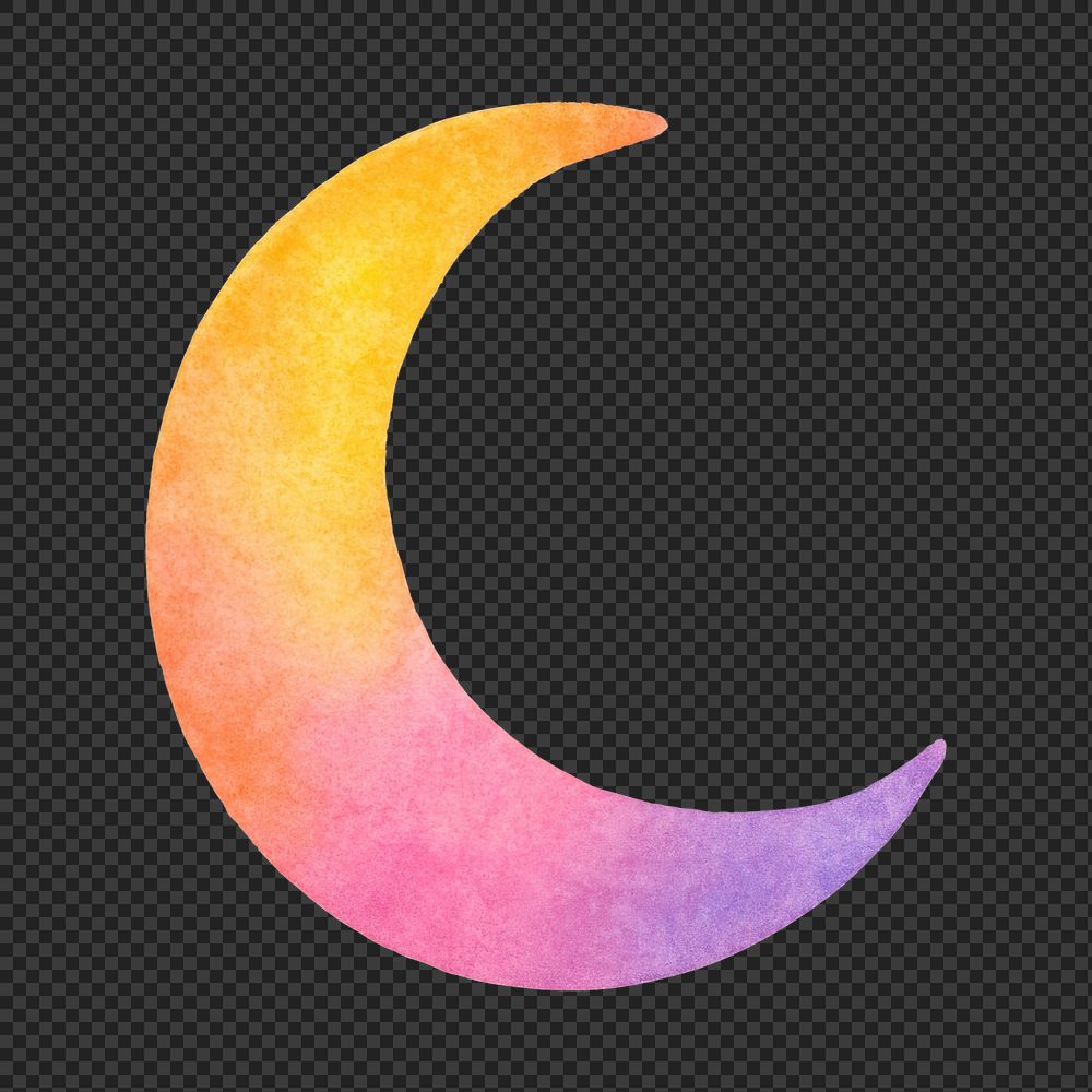 PNG Colorful crescent moon illustration. | Free PNG - rawpixel