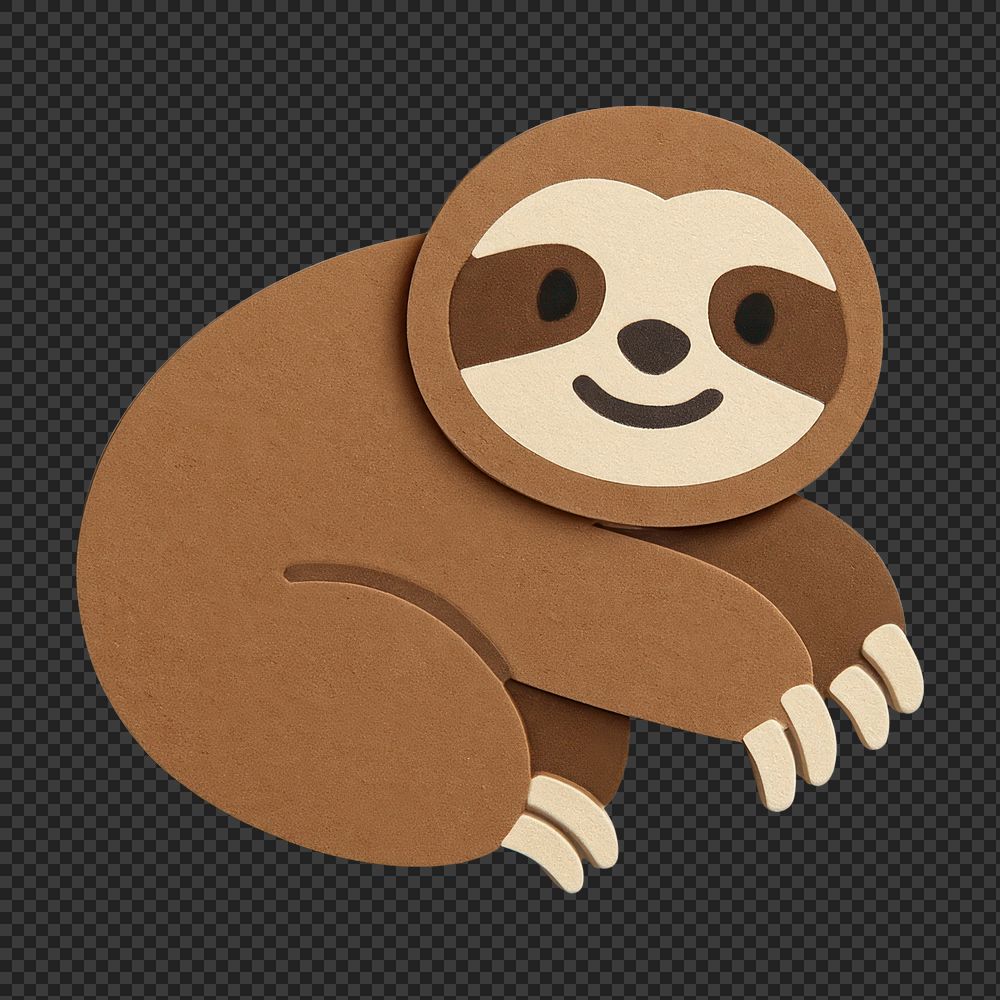 PNG Cute sloth paper art | Free PNG - rawpixel