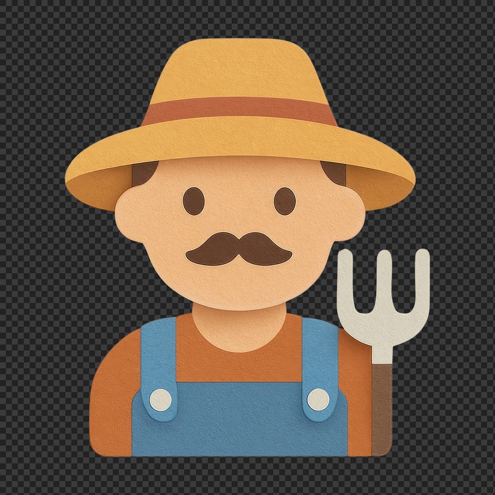 PNG Farmer cartoon pitchfork illustration. | Free PNG - rawpixel