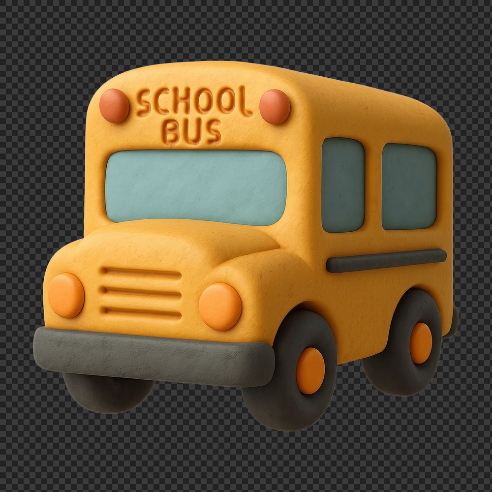 PNG Clay school bus illustration | Free PNG - rawpixel