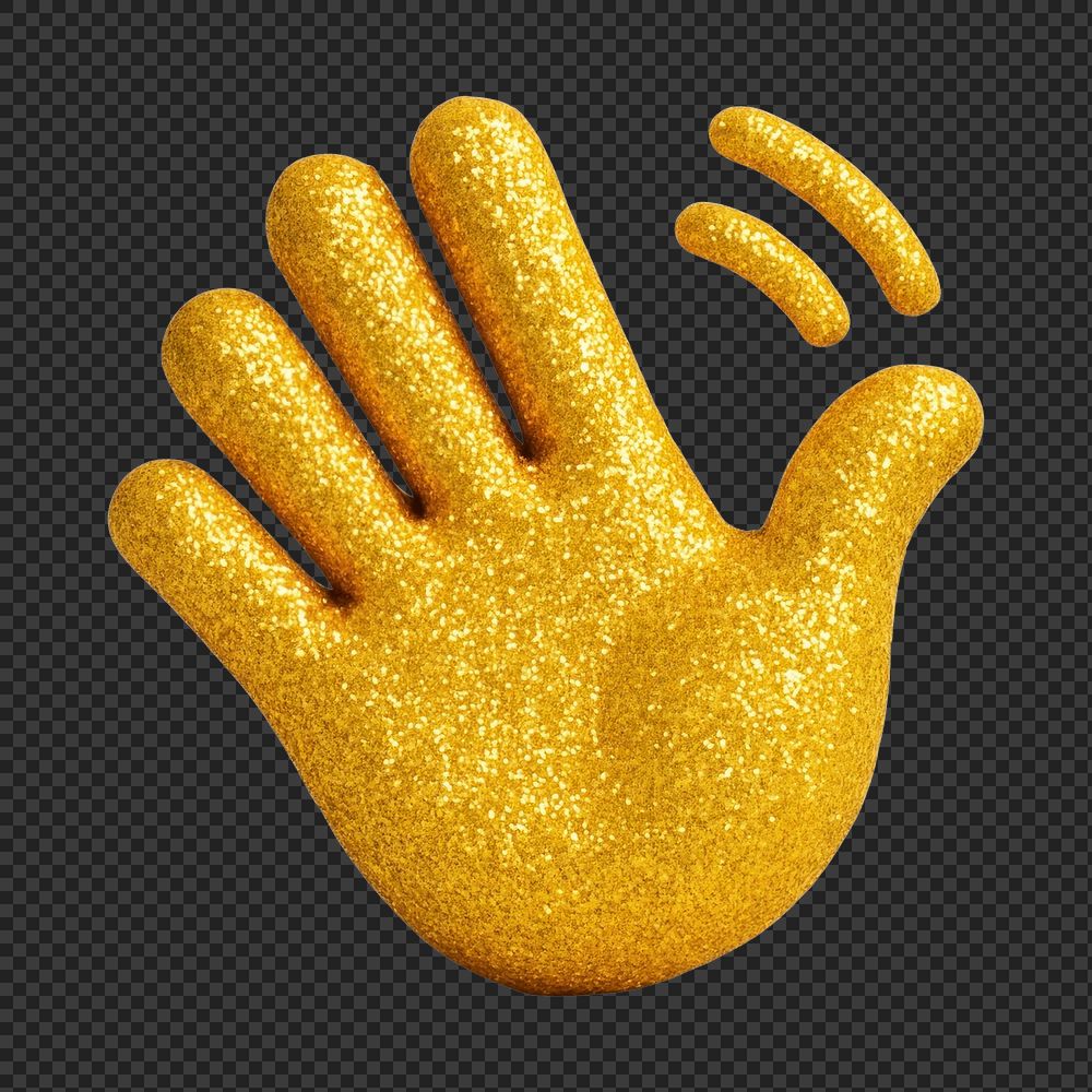 PNG Glittery waving hand emoji | Free PNG - rawpixel