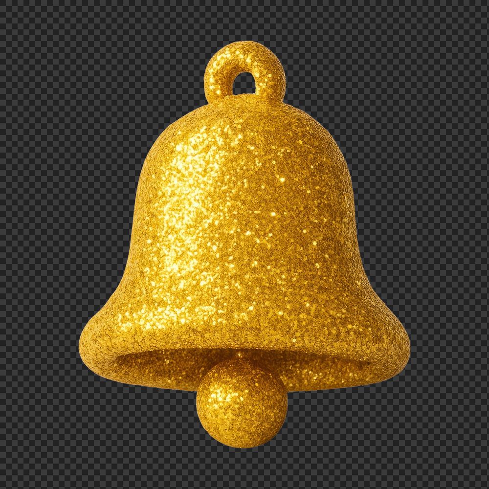 PNG Sparkling golden festive bell | Free PNG - rawpixel