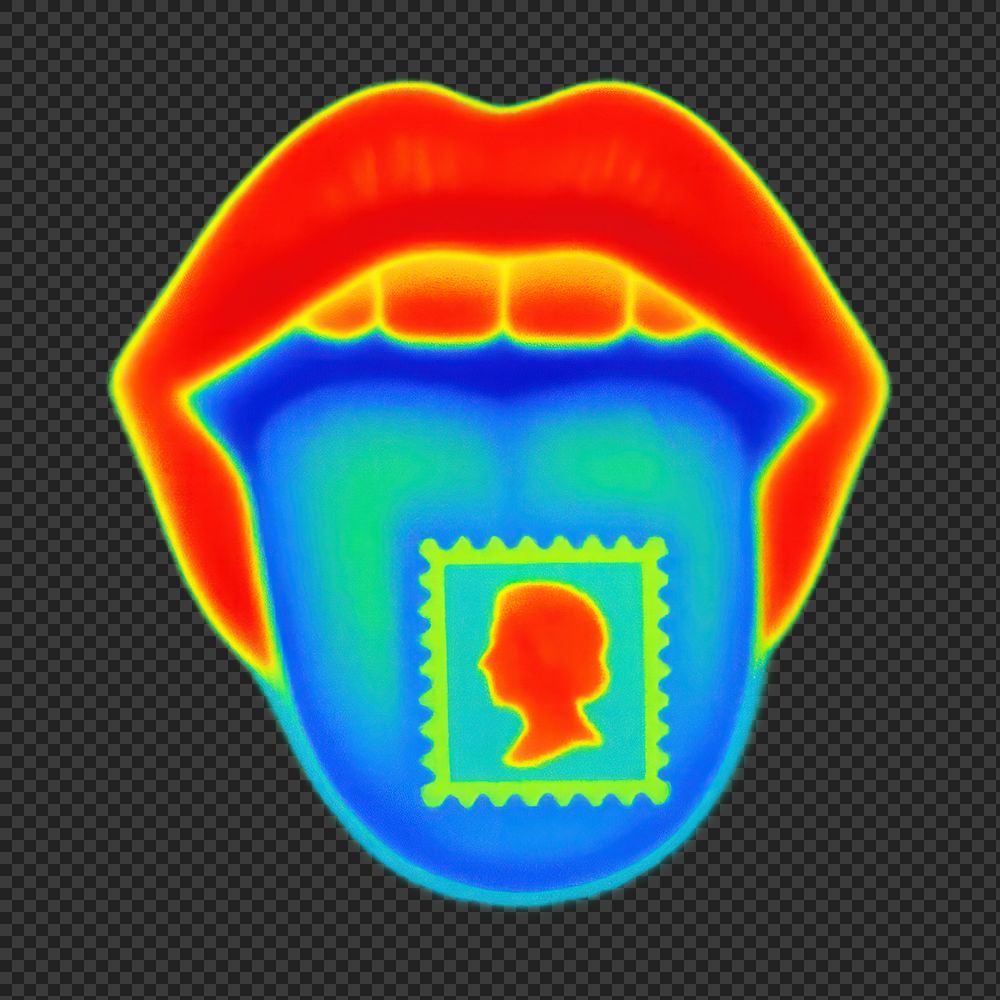 PNG Psychedelic mouth with stamp | Free PNG - rawpixel