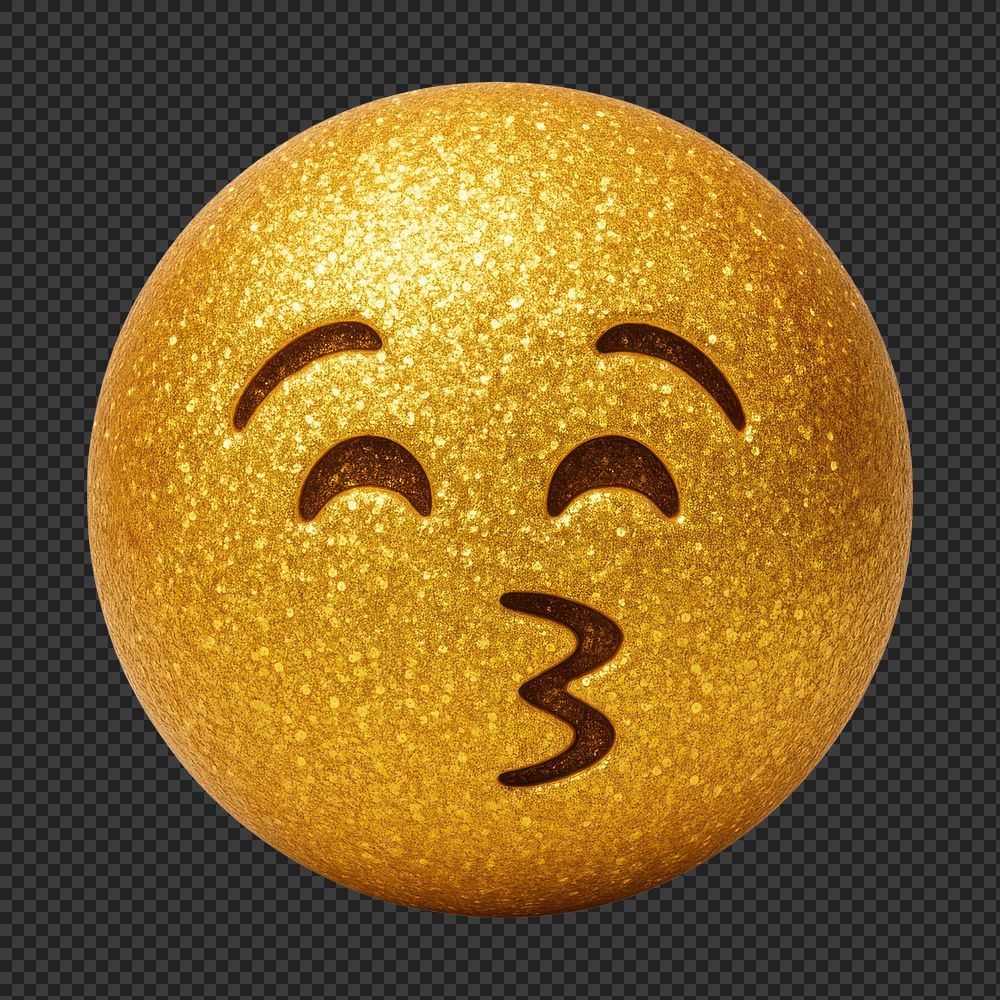 PNG Glittery golden emoji face | Free PNG - rawpixel