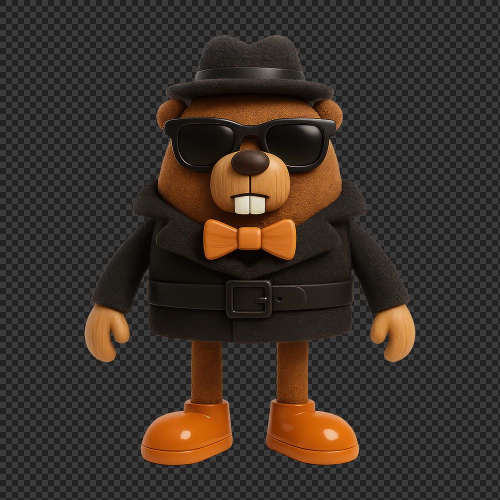 PNG Stylish detective beaver illustration | Free PNG - rawpixel