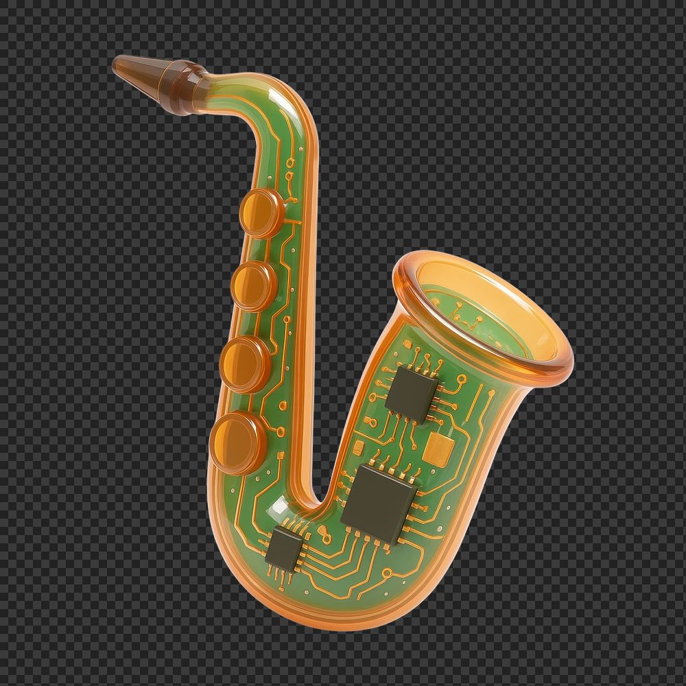 PNG Futuristic saxophone circuit illustration. | Free PNG - rawpixel