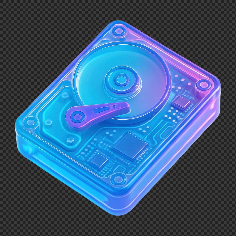 PNG Futuristic neon hard drive | Free PNG - rawpixel