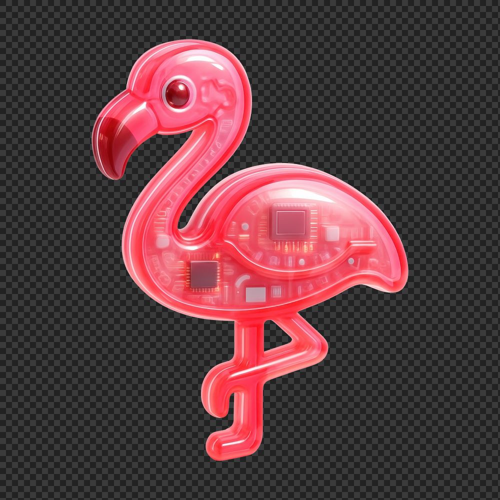 PNG Futuristic flamingo tech fusion | Free PNG - rawpixel
