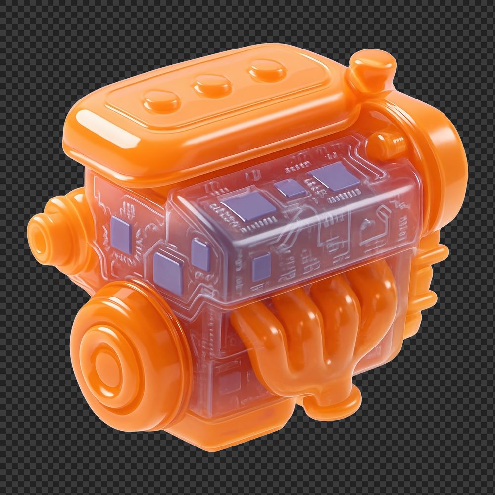 PNG Futuristic orange engine illustration | Free PNG - rawpixel