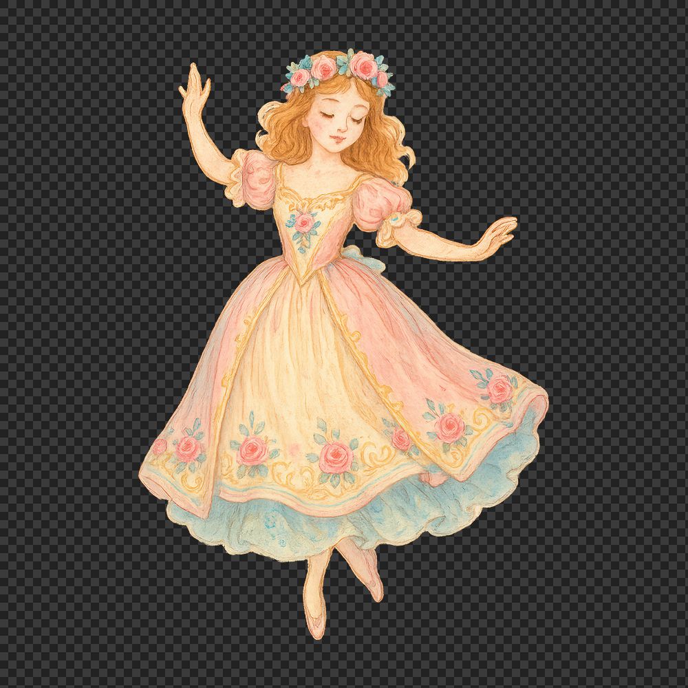 PNG Elegant floral fairy princess | Free PNG - rawpixel