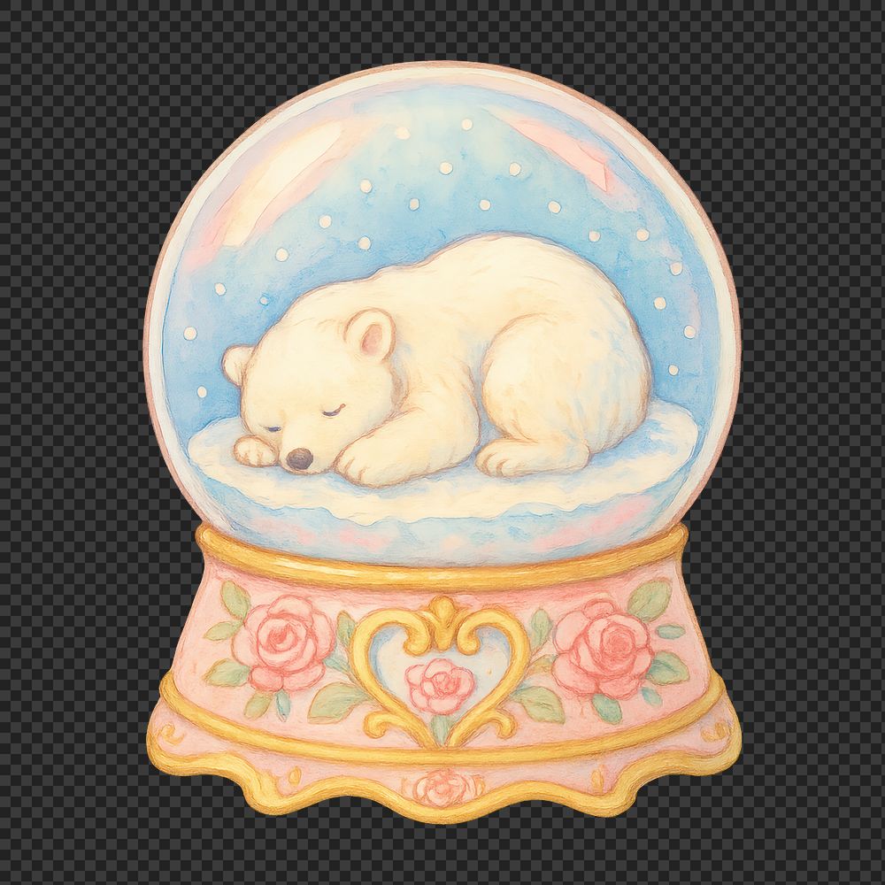 PNG Charming polar bear snow | Free PNG - rawpixel