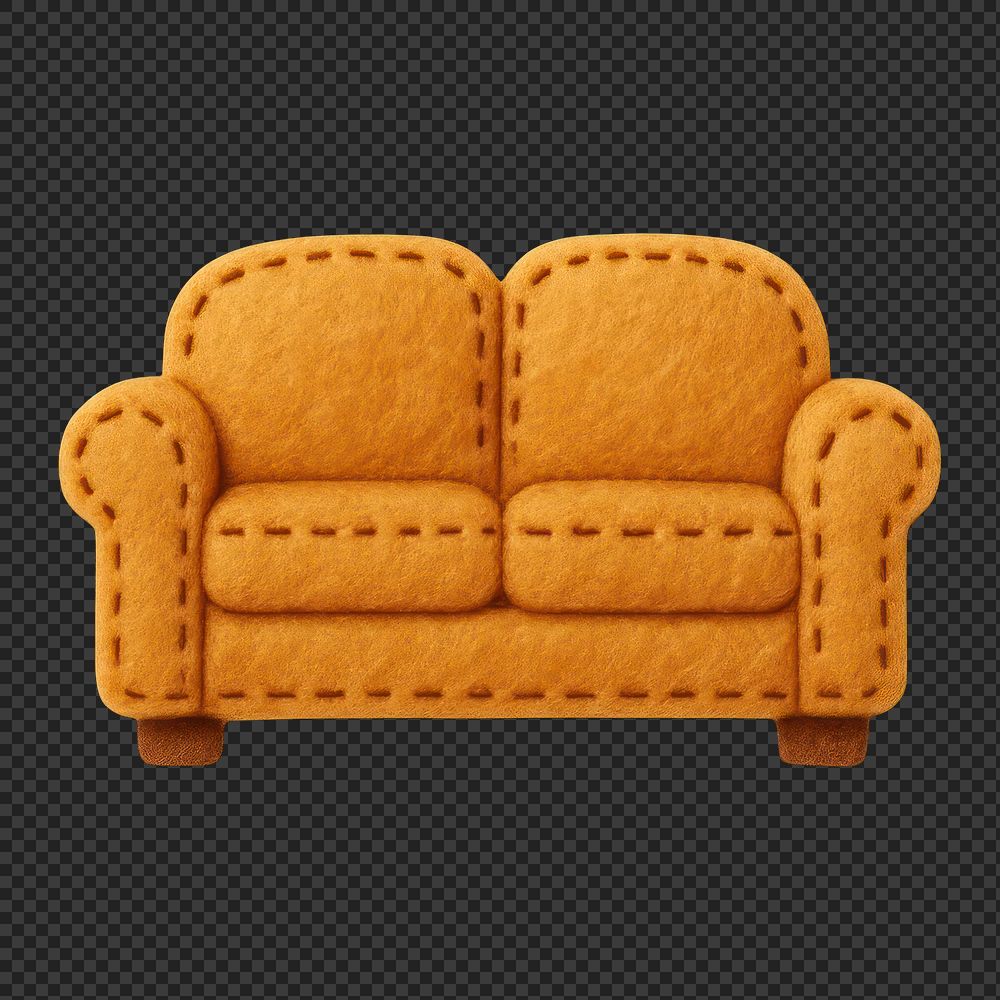 PNG Cozy felt couch illustration. | Free PNG - rawpixel