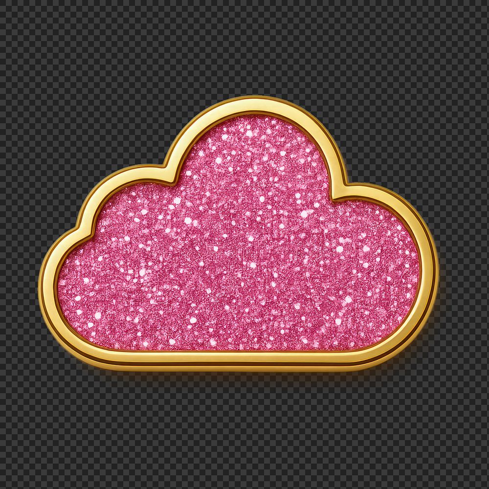 PNG Glittery pink cloud icon | Free PNG - rawpixel