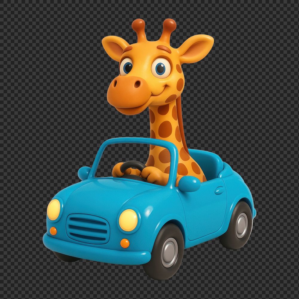 PNG Playful giraffe driving car | Free PNG - rawpixel