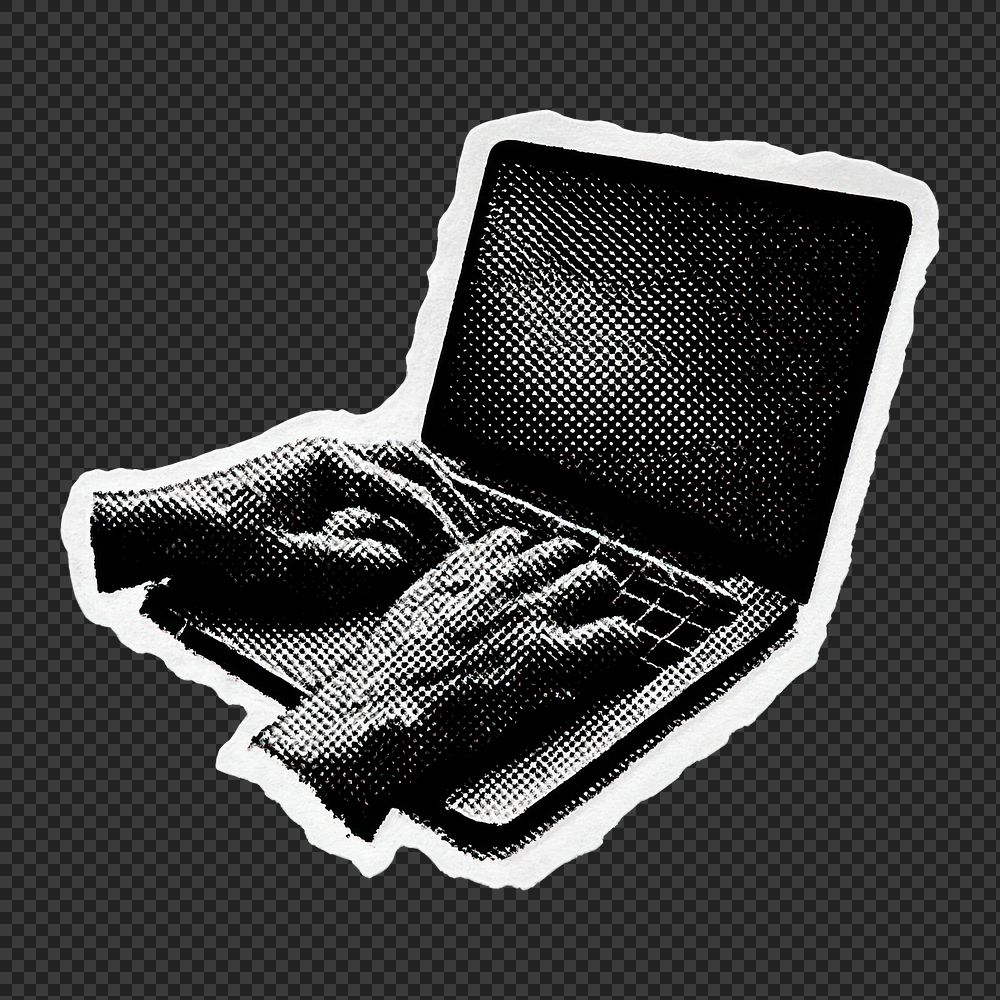 PNG Retro hands typing laptop | Premium PNG - rawpixel