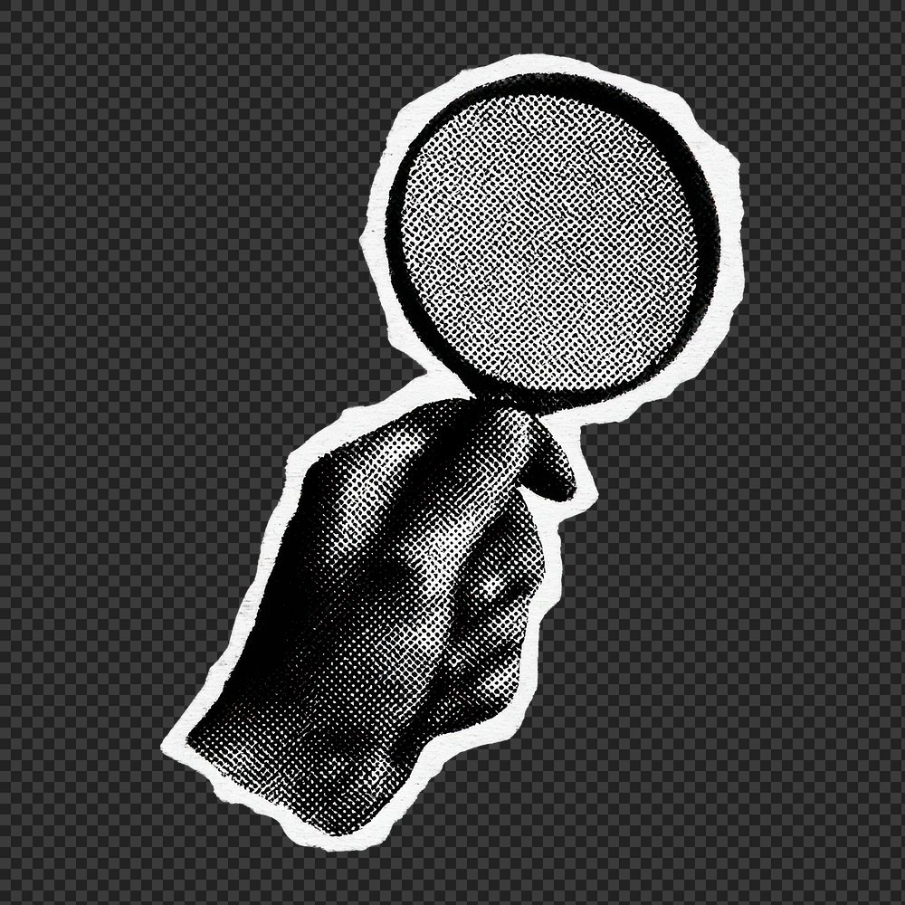 PNG Retro hand magnifying glass | Free PNG - rawpixel