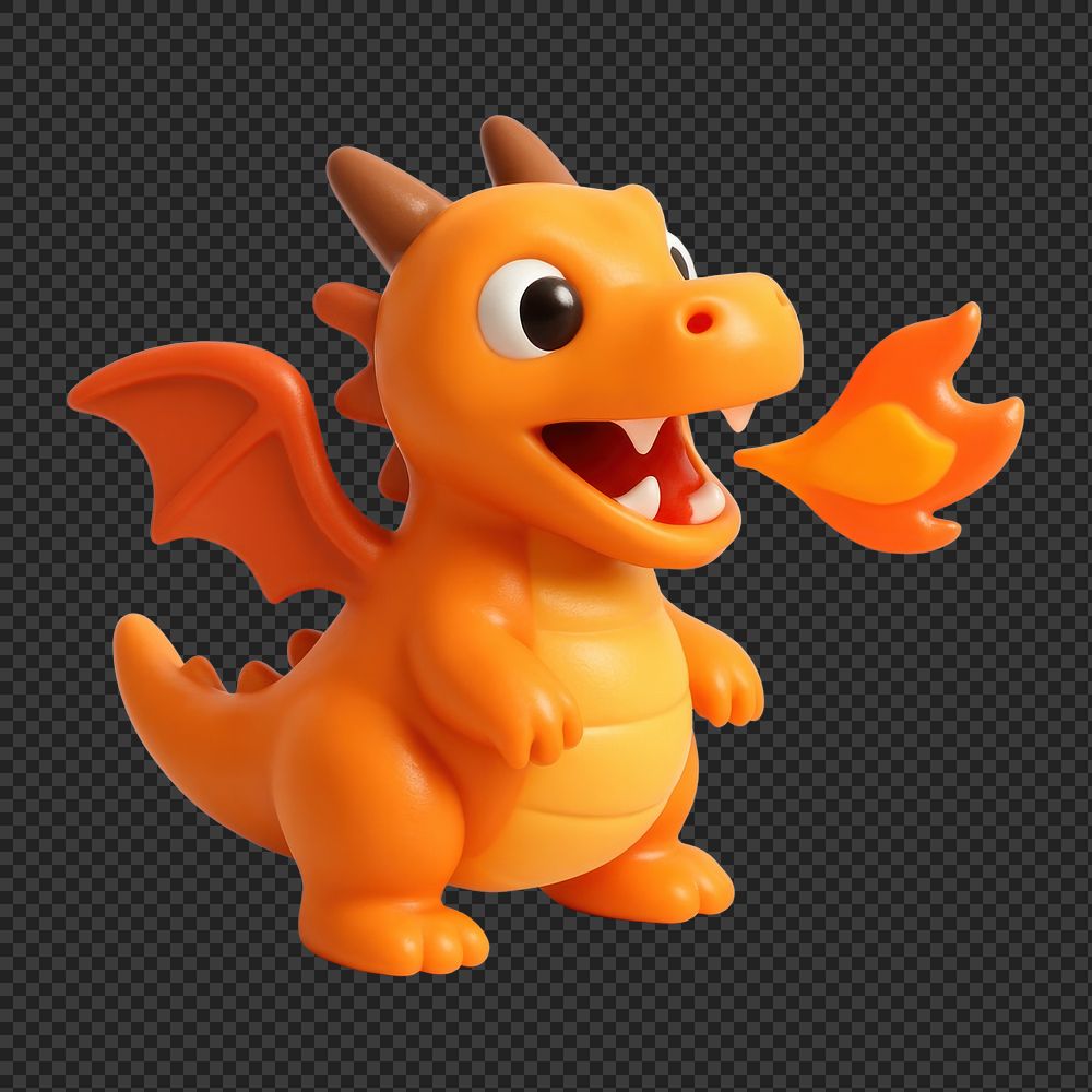 PNG Cute orange dragon toy | Free PNG - rawpixel