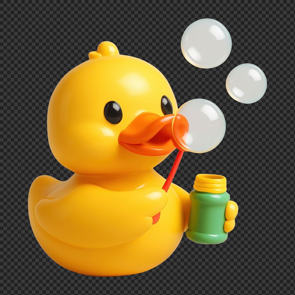 PNG Playful duck blowing bubbles | Free PNG - rawpixel
