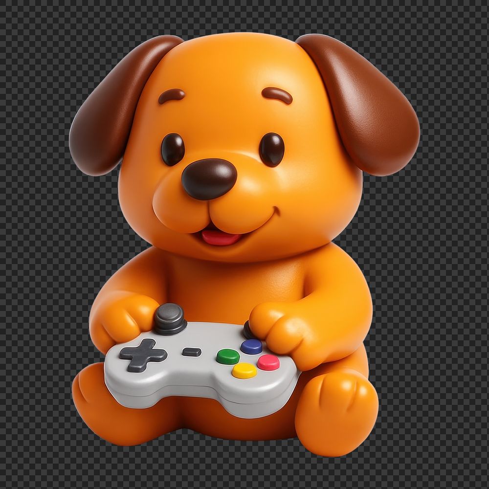 PNG Cute gaming dog illustration | Free PNG - rawpixel