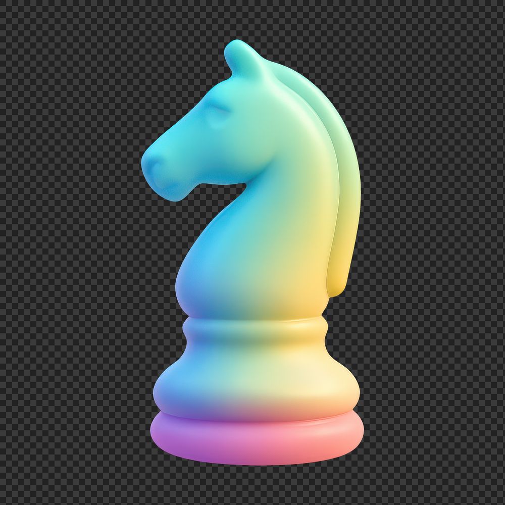 PNG Colorful gradient chess knight | Free PNG - rawpixel